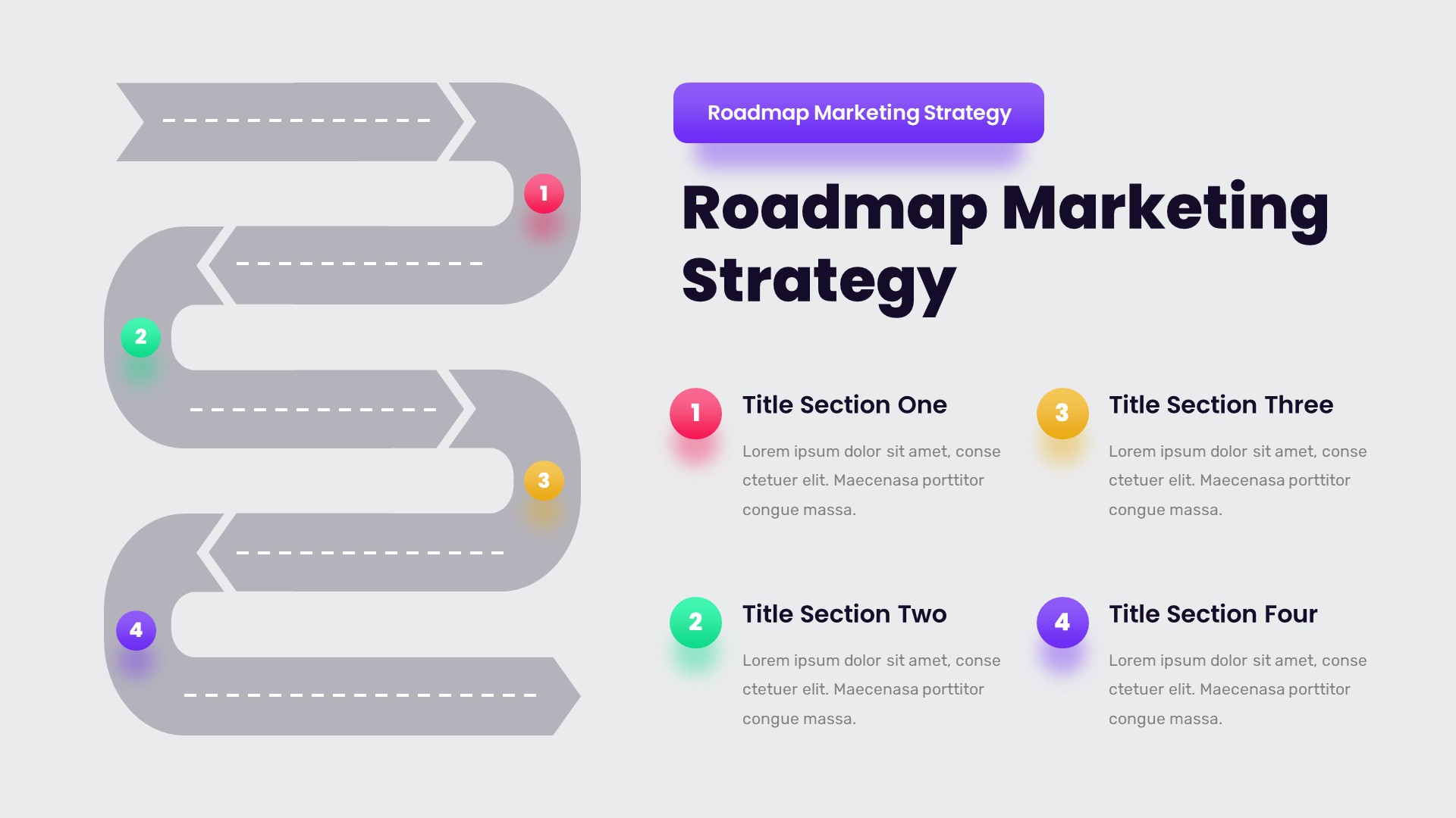 Roadmap Marketing Strategy Powerpoint Template, Presentation Templates