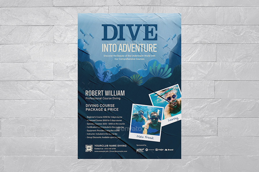 Diving Flyer Template, Print Templates | GraphicRiver