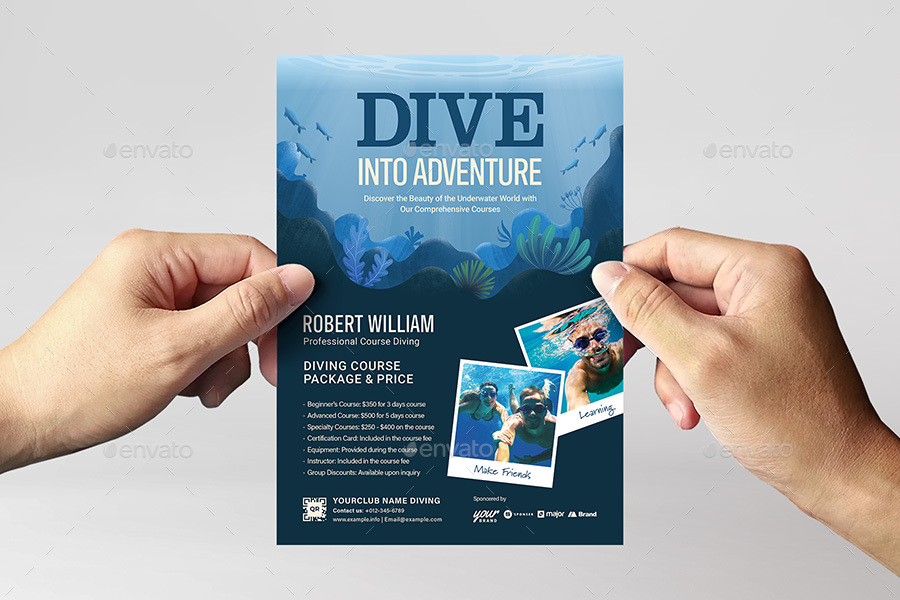 Diving Flyer Template, Print Templates | GraphicRiver