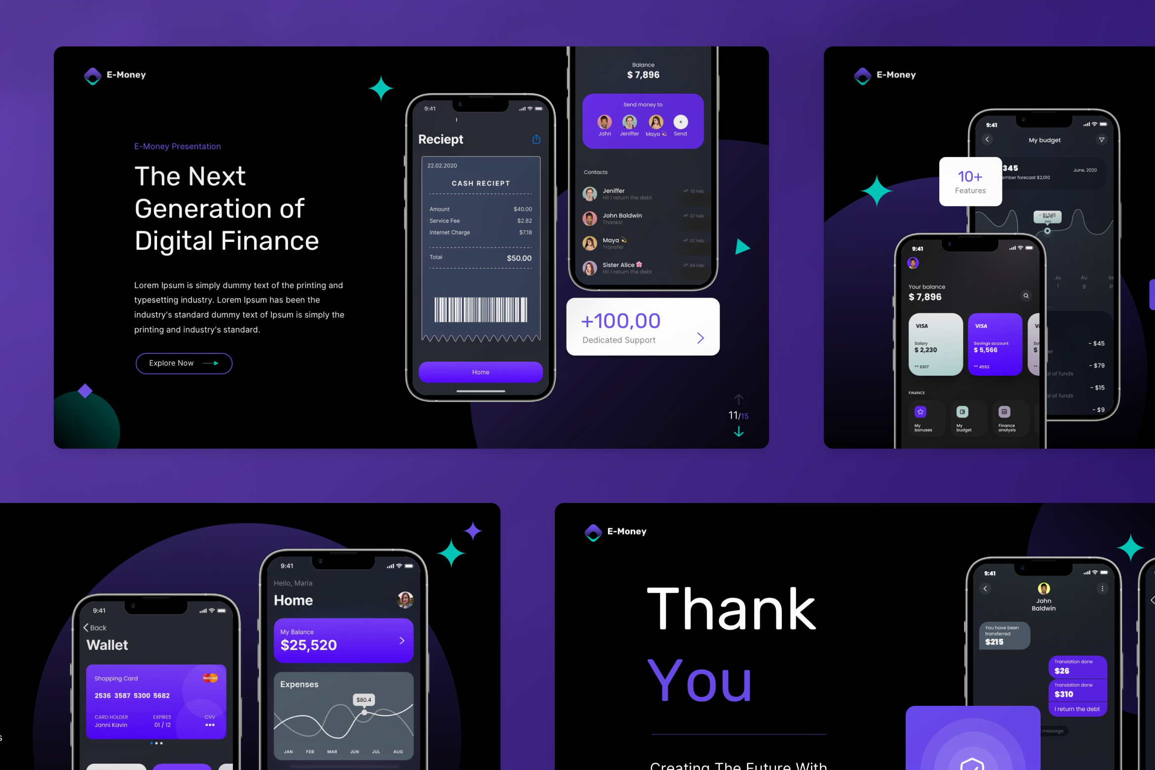 EMoney - Mobile App & Saas Powerpoint, Presentation Templates ...