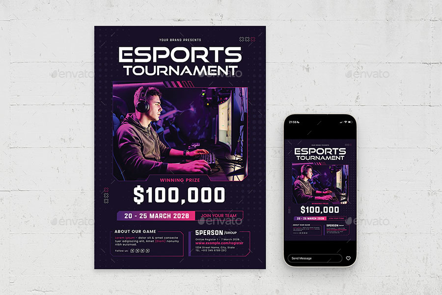 Gaming Flyer Template, Print Templates | GraphicRiver