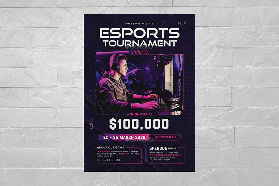Gaming Flyer Template, Print Templates | GraphicRiver