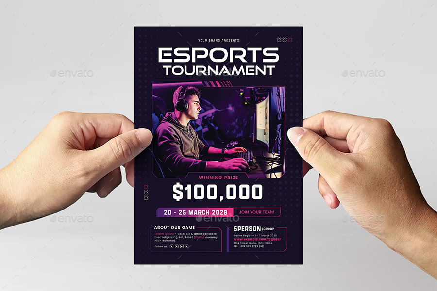 Gaming Flyer Template, Print Templates | GraphicRiver