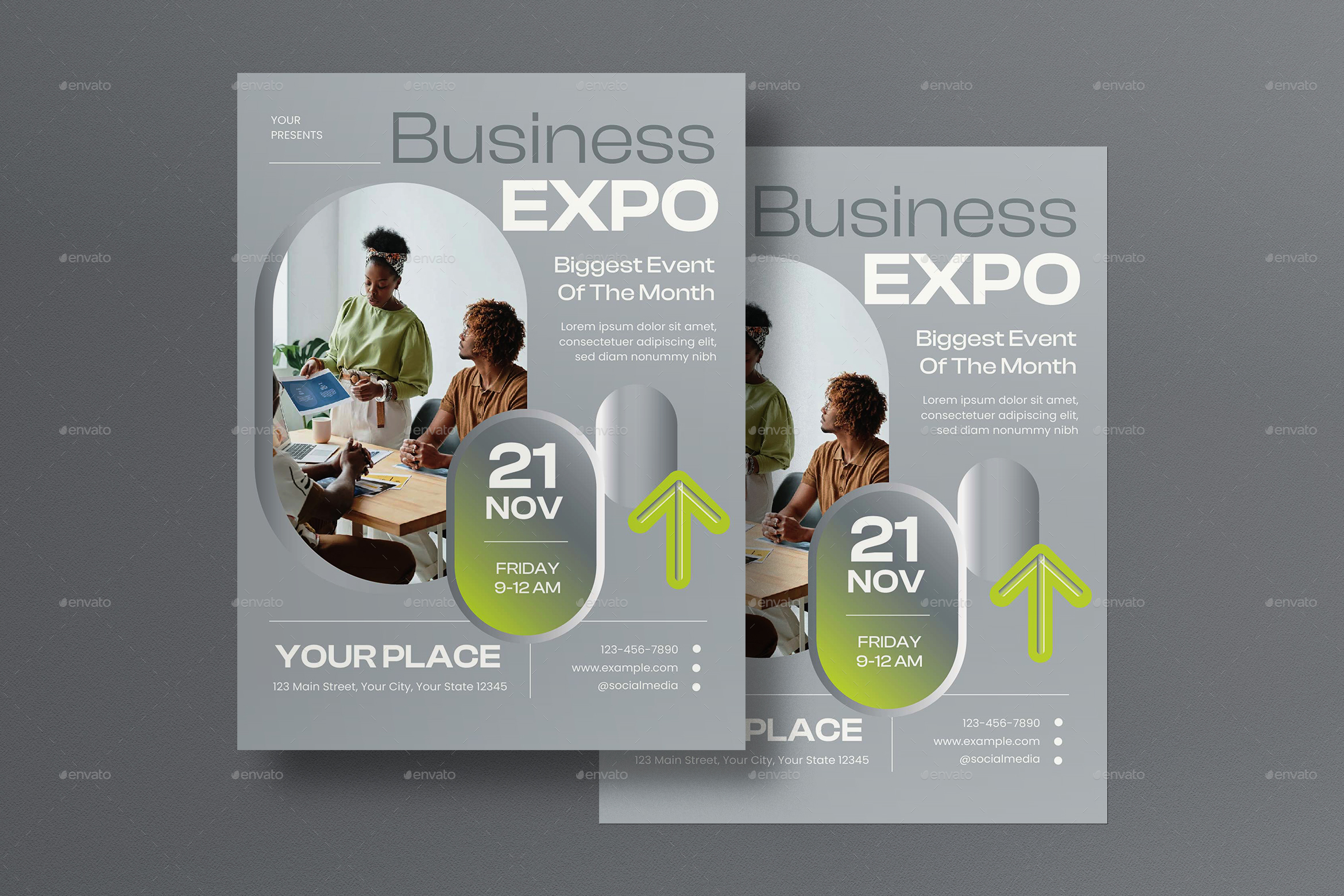 Grey Minimalist Business Flyer, Print Templates | GraphicRiver