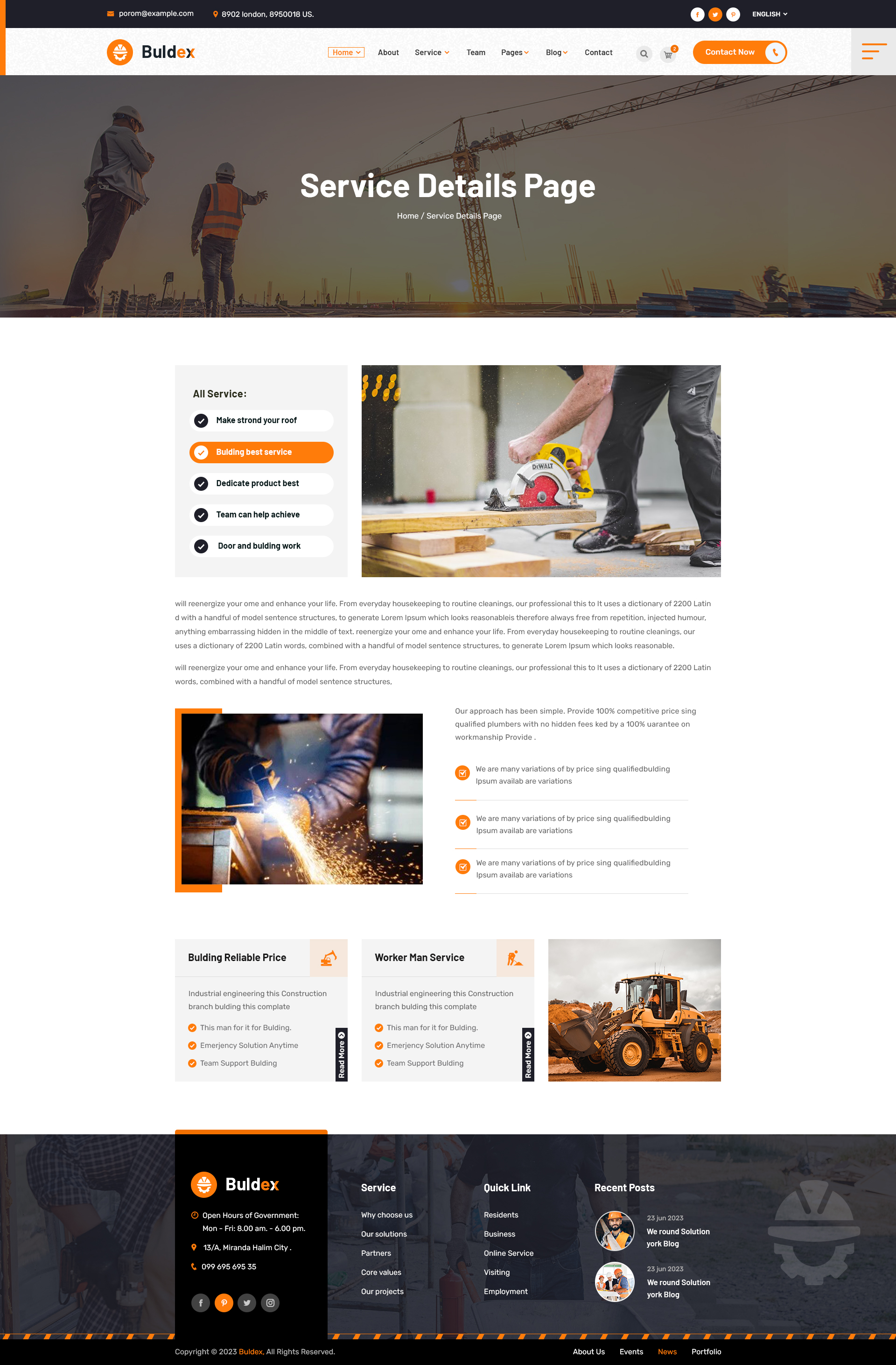 Buldex -Construction and Building PSD Template. by Deferen | ThemeForest