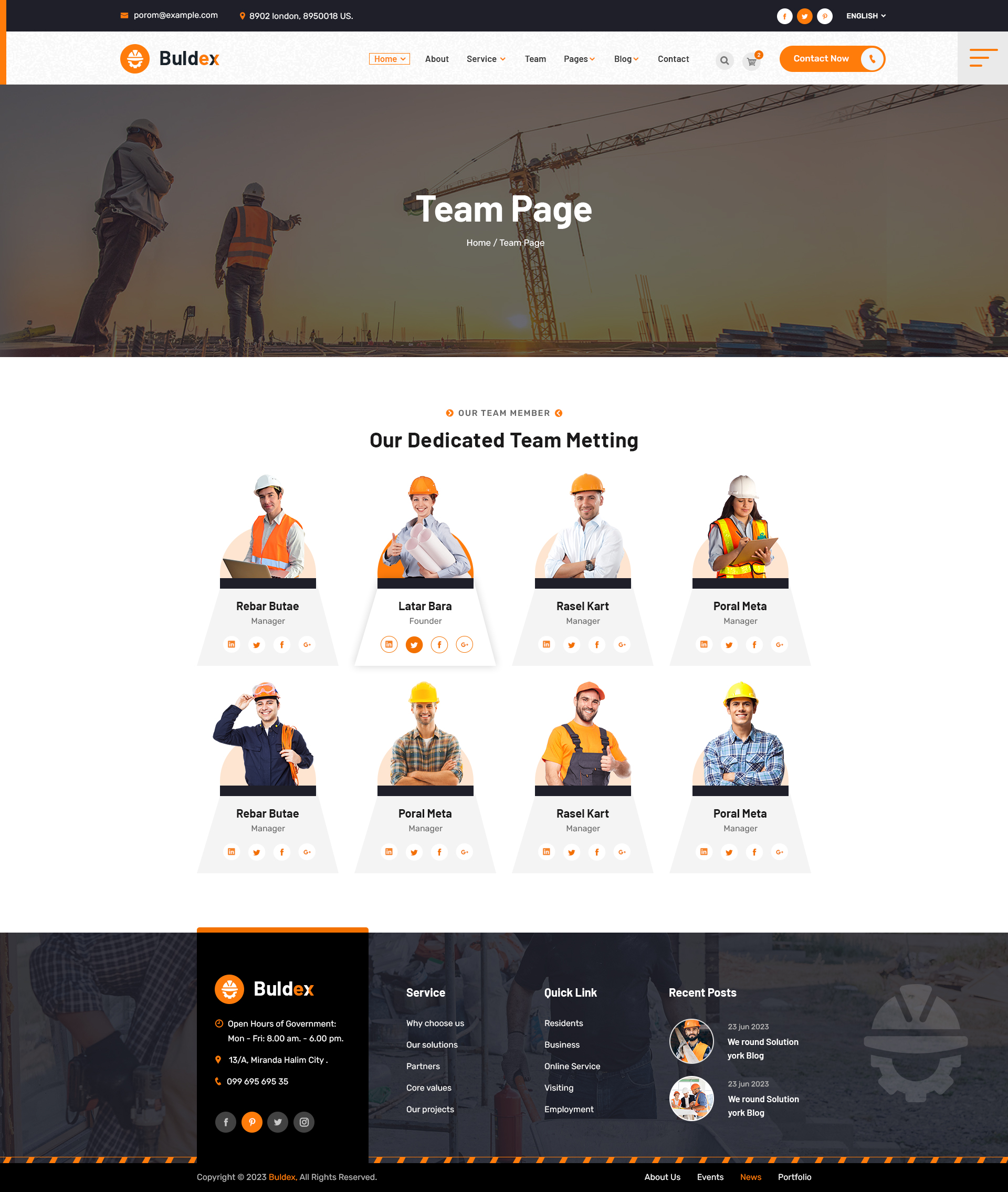 Buldex -Construction and Building PSD Template. by Deferen | ThemeForest