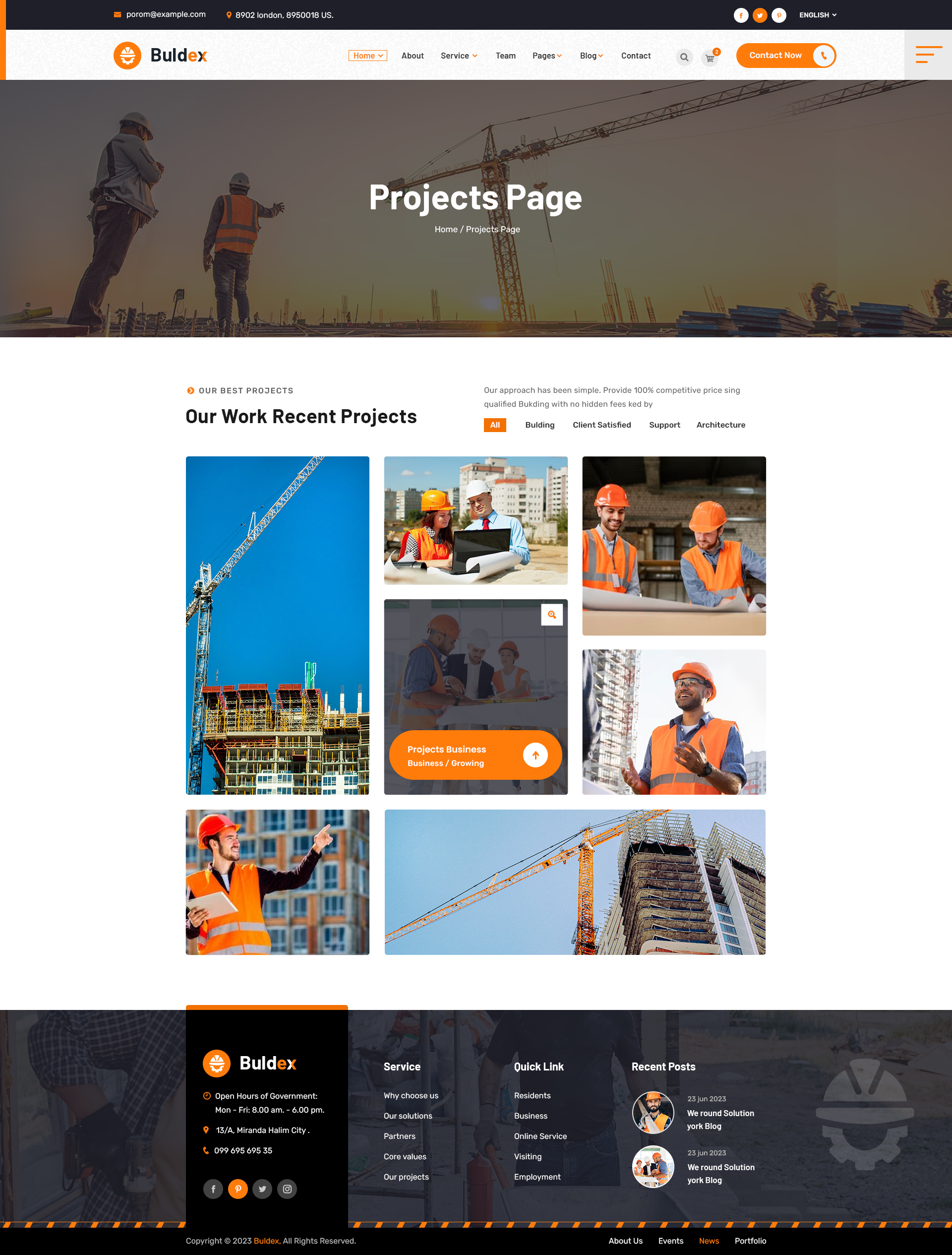 Buldex -Construction and Building PSD Template. by Deferen | ThemeForest