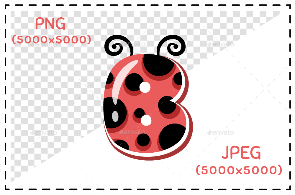 Ladybug English Alphabet All Letters, Vectors | GraphicRiver