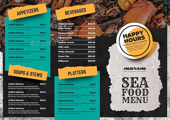 Sea Food Menu, Print Templates | GraphicRiver