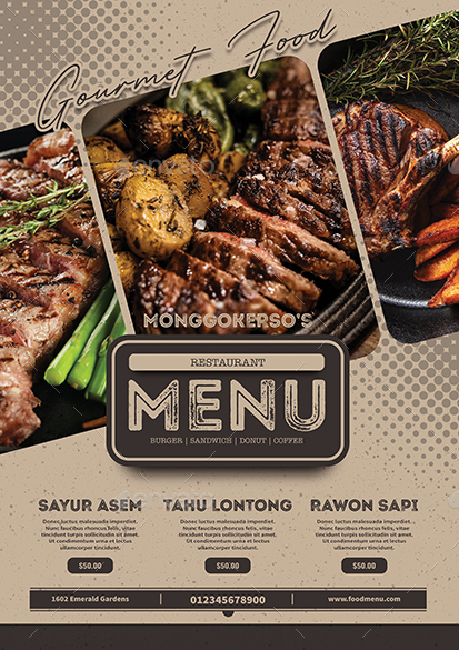 Vintage Food Menu, Print Templates | GraphicRiver