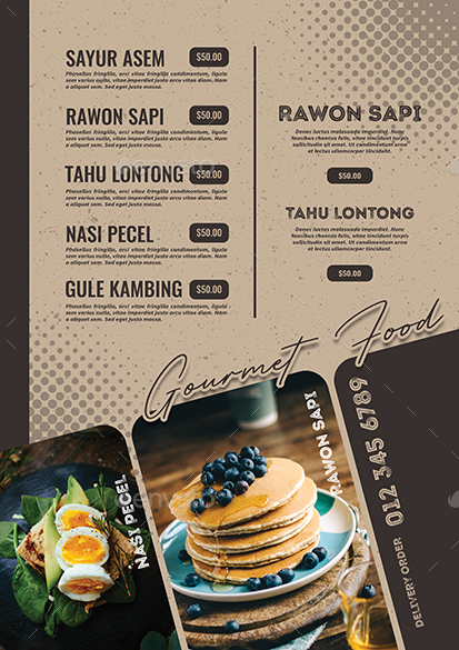 Vintage Food Menu, Print Templates | GraphicRiver