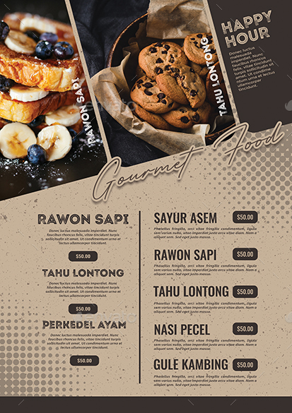 Vintage Food Menu, Print Templates | GraphicRiver