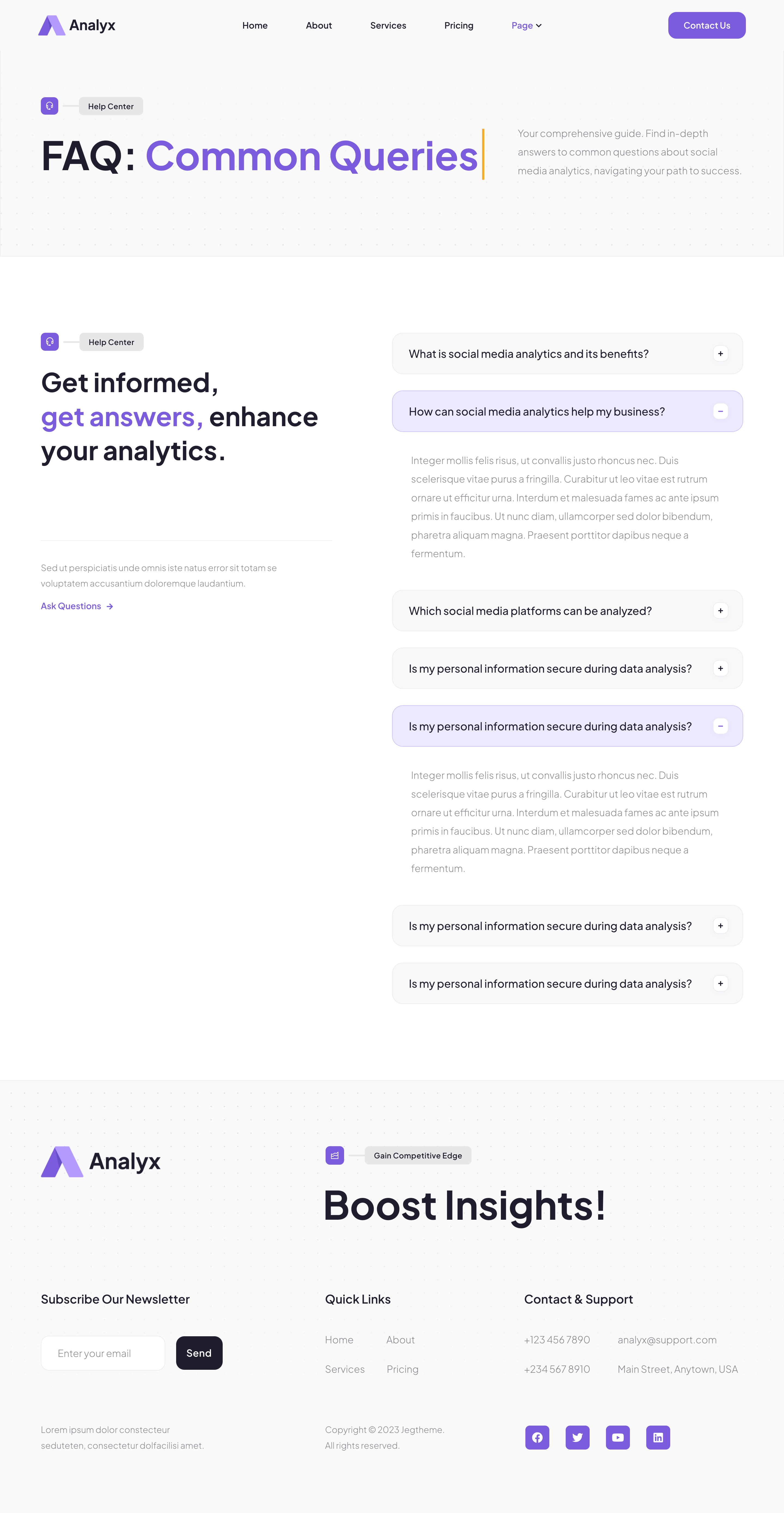 Analyx – Social Media Analytics & SaaS Company Elementor Template Kit by jegtheme