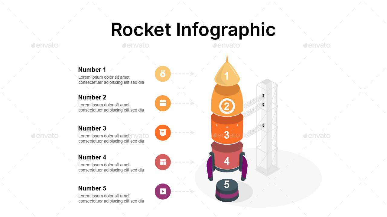 Rocket Infographic Asset Illustrator, Infographics | GraphicRiver