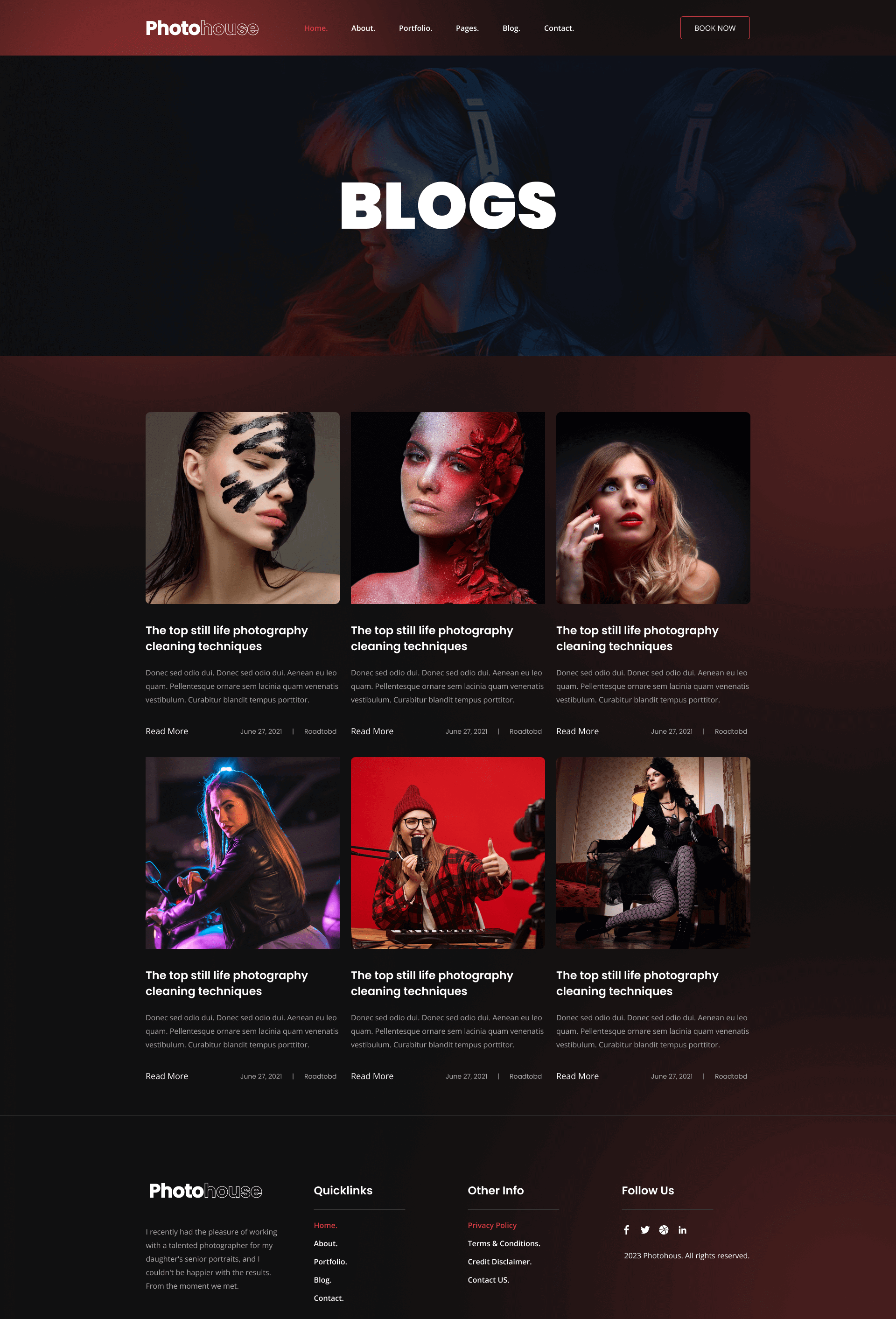 Photohouse - Photography Figma Template by valorwide | ThemeForest
