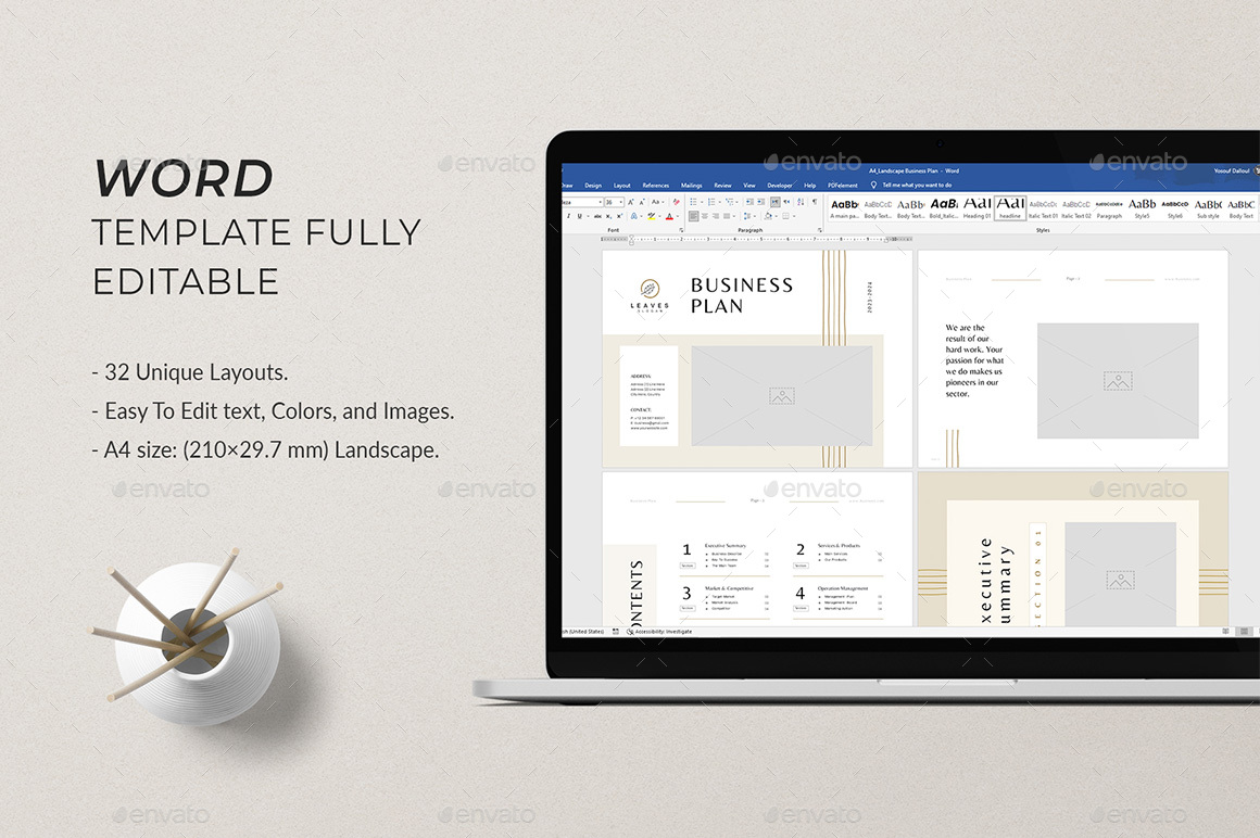 A4 Landscape - Business Plan, Print Templates | GraphicRiver
