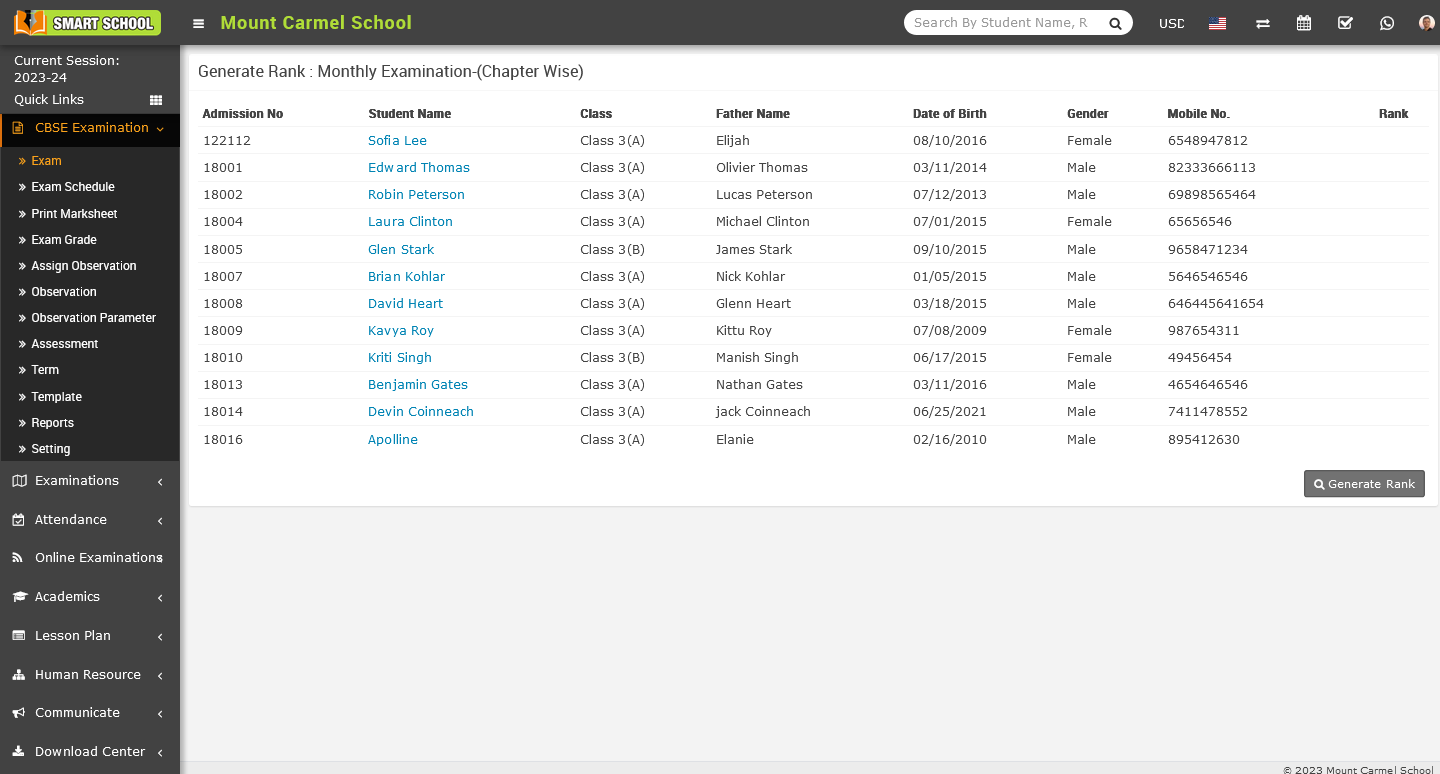 Smart School CBSE Examination by QDOCS | CodeCanyon
