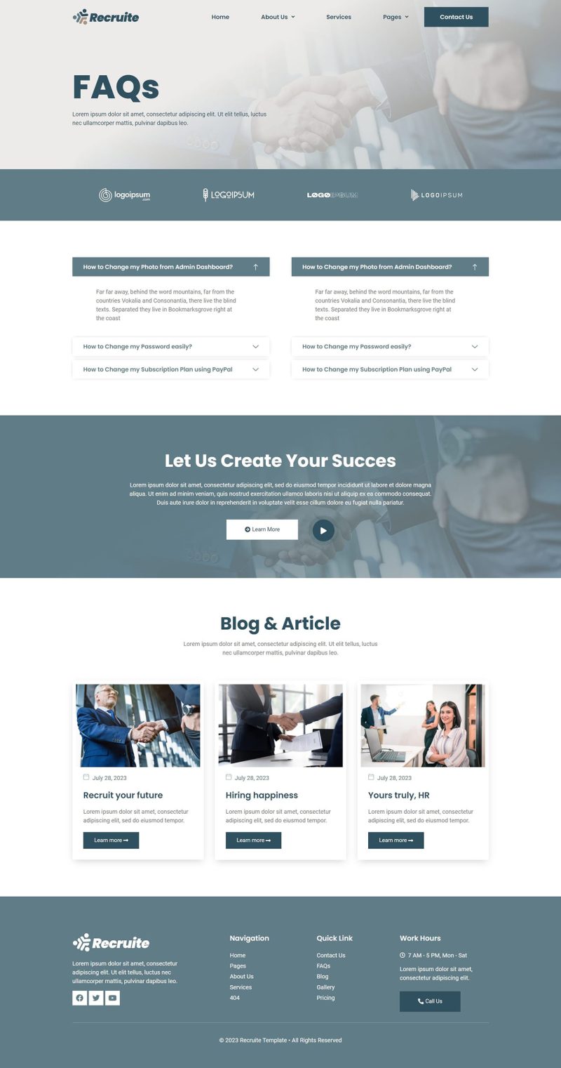 Recruite - Human Resources & Recruitment Elementor Template Kit by Kitpro