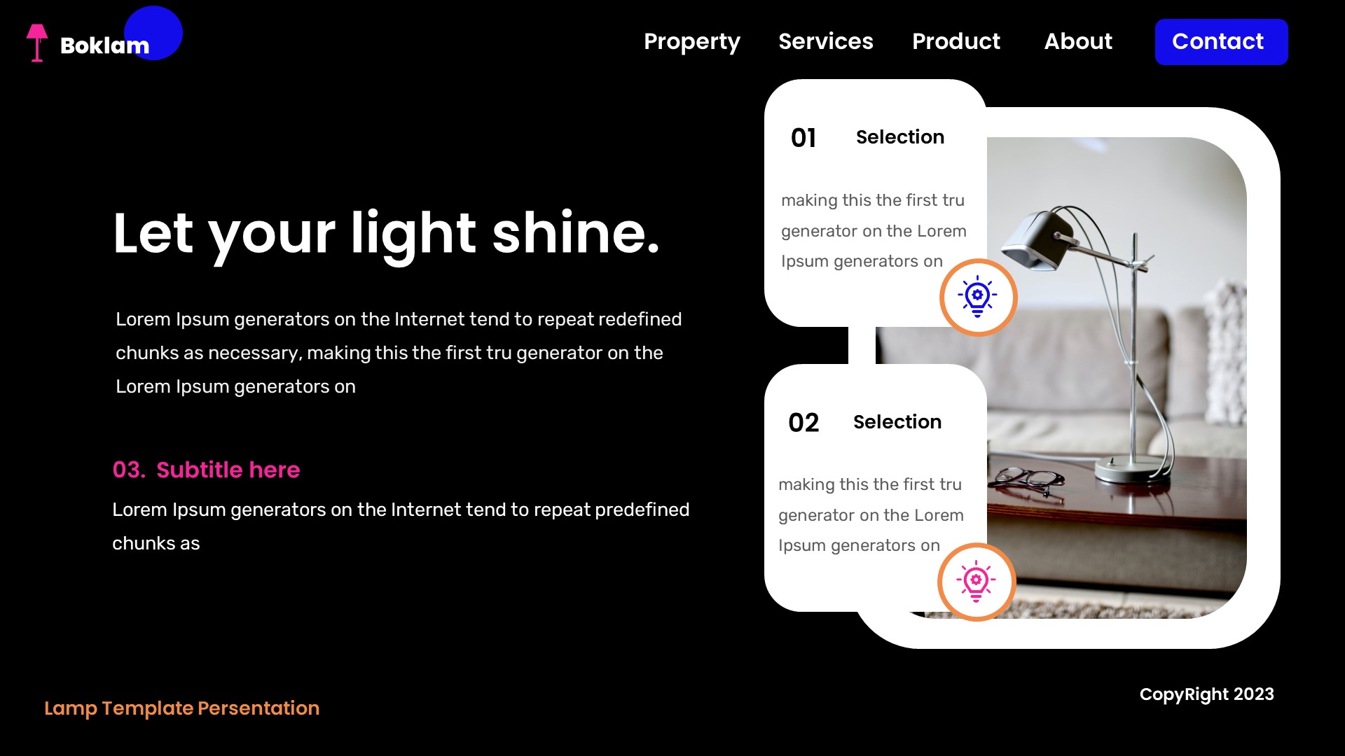 Boklam - Decorative Lamps and Interior Google Slides Template ...