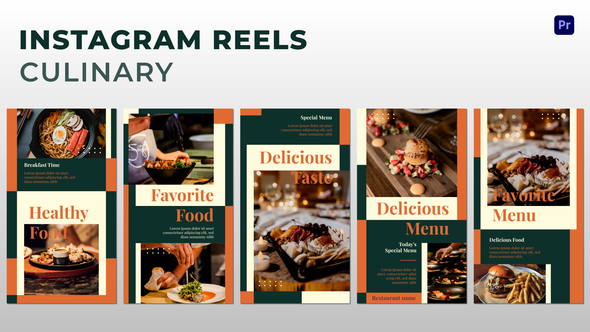 Culinary Instagram Reels Premiere Pro, Premiere Pro Templates | VideoHive