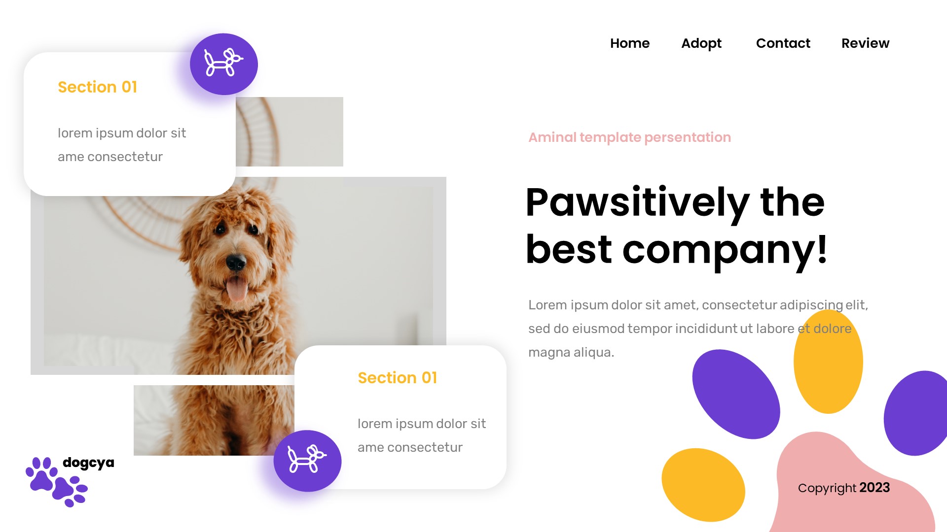 Dogcya - Pet Care and Veterinary Google Slides Template, Presentation ...