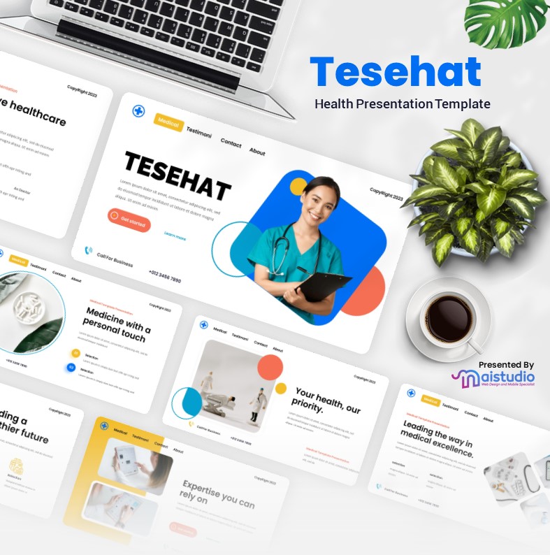 Tesehat - Medical and Dentist Powerpoint Template, Presentation Templates