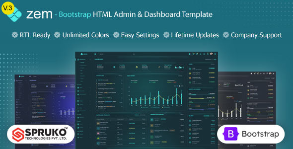 Zem - Glass Admin Dashboard HTML Template by SPRUKO | ThemeForest