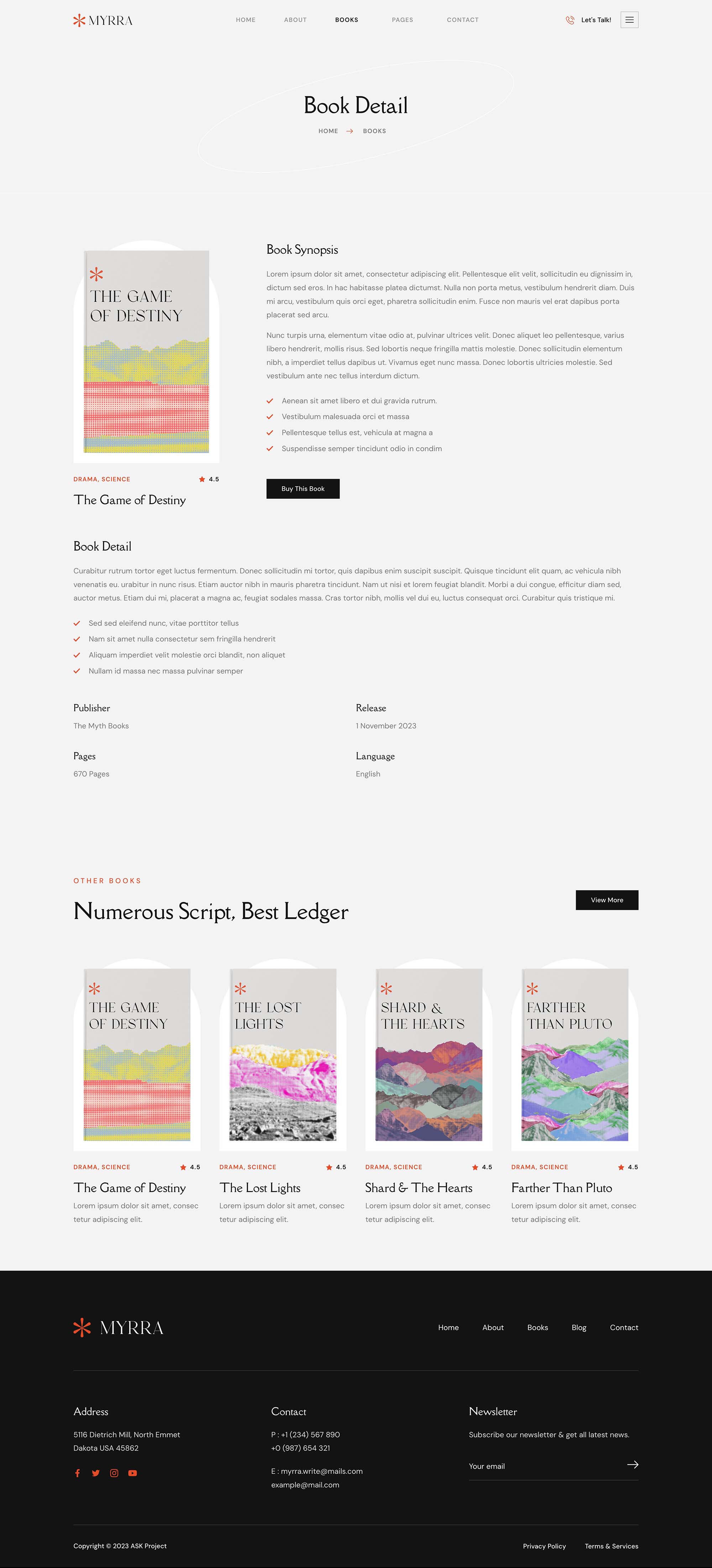 Myrra - Book Author & Writer Elementor Template Kit by askproject ...