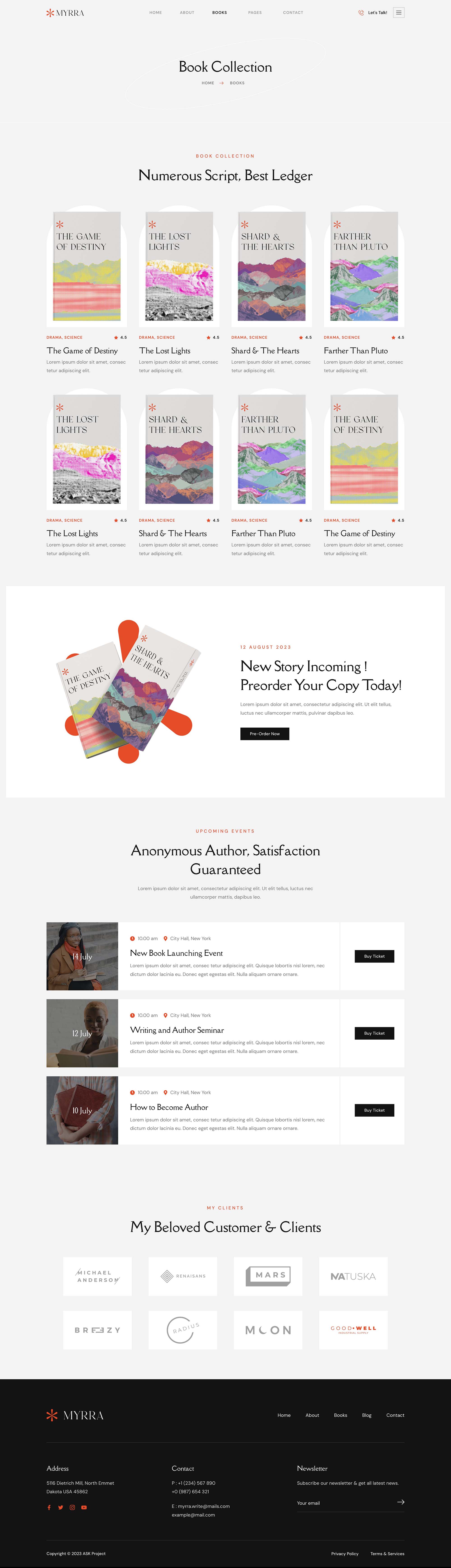 Myrra - Book Author & Writer Elementor Template Kit by askproject ...