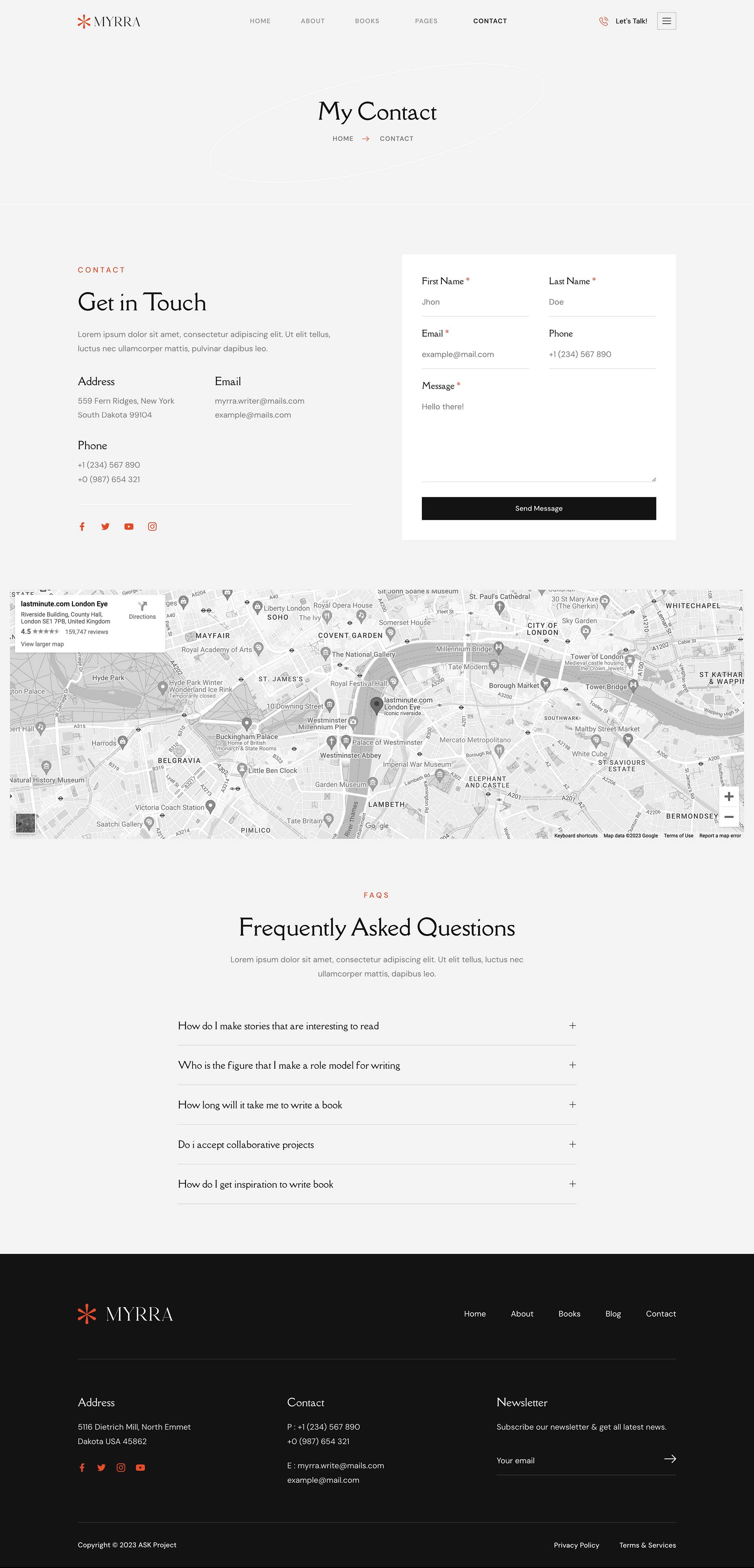 Myrra - Book Author & Writer Elementor Template Kit by askproject ...