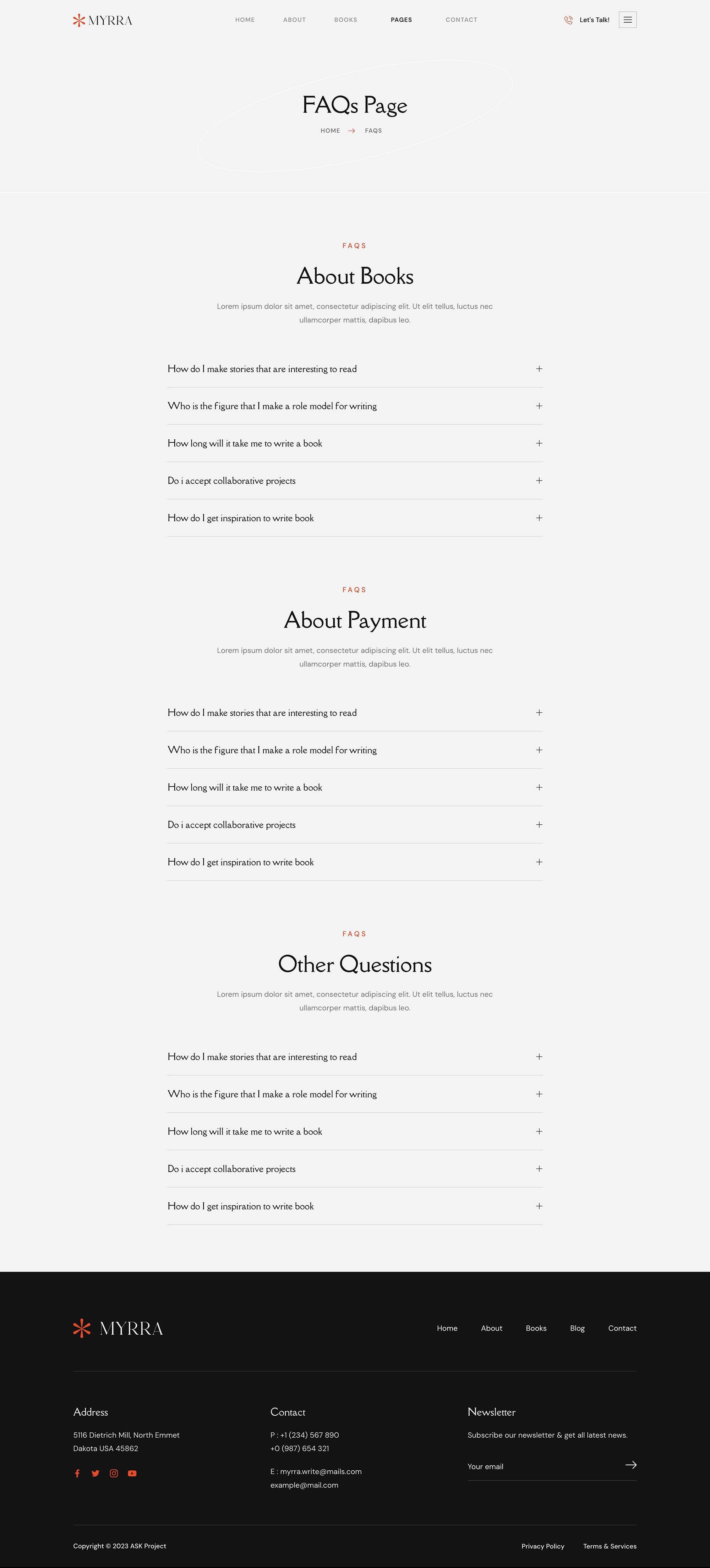 Myrra - Book Author & Writer Elementor Template Kit by askproject ...
