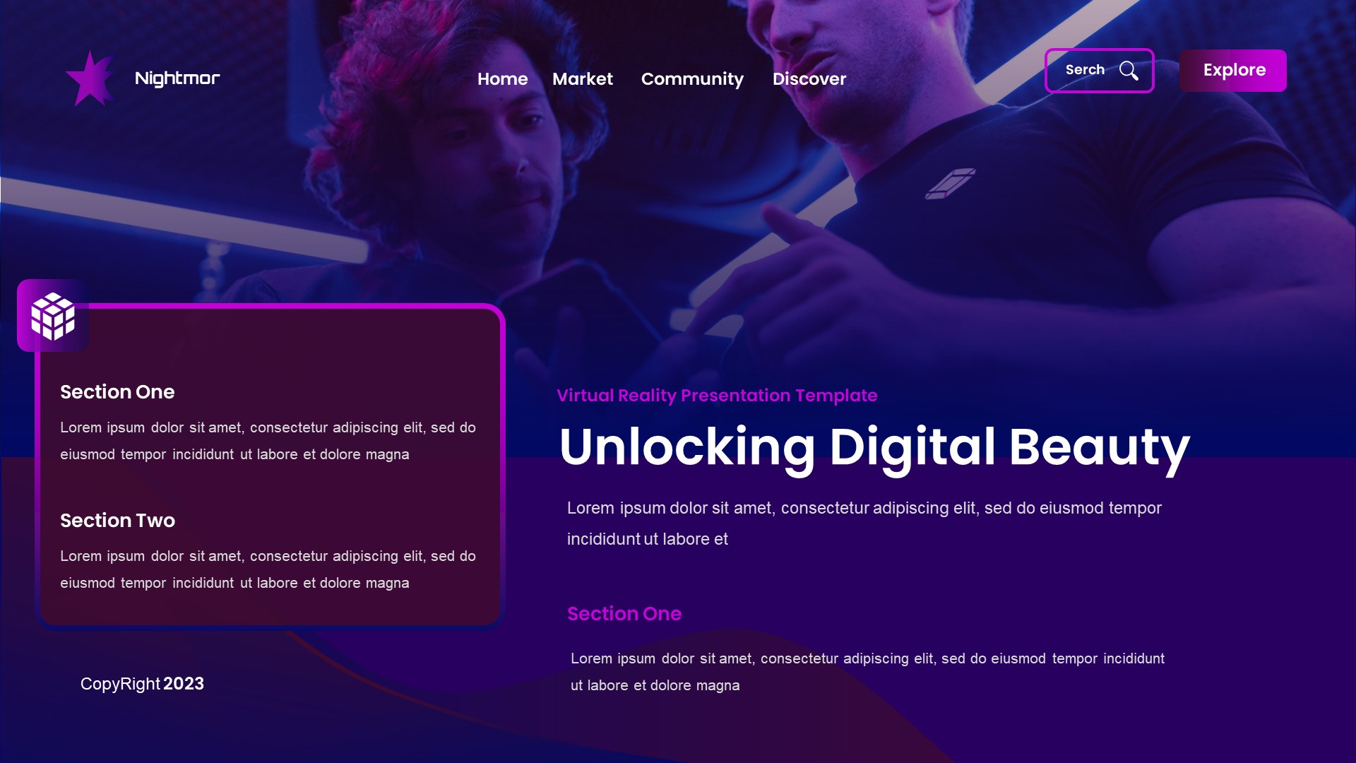 Nightmor - Virtual Reality and Metaverse Keynote Template by naistudio
