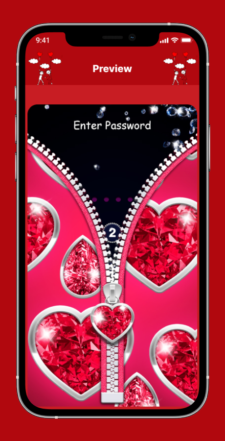 Heart Zipper Lock Screen – Pin Zipper Lock Screen - Screen Lock - Love ...