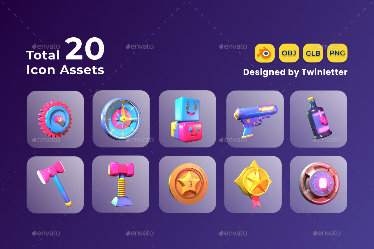 Gaming Asset 3D Icon Pack Vol 4, Graphics | GraphicRiver