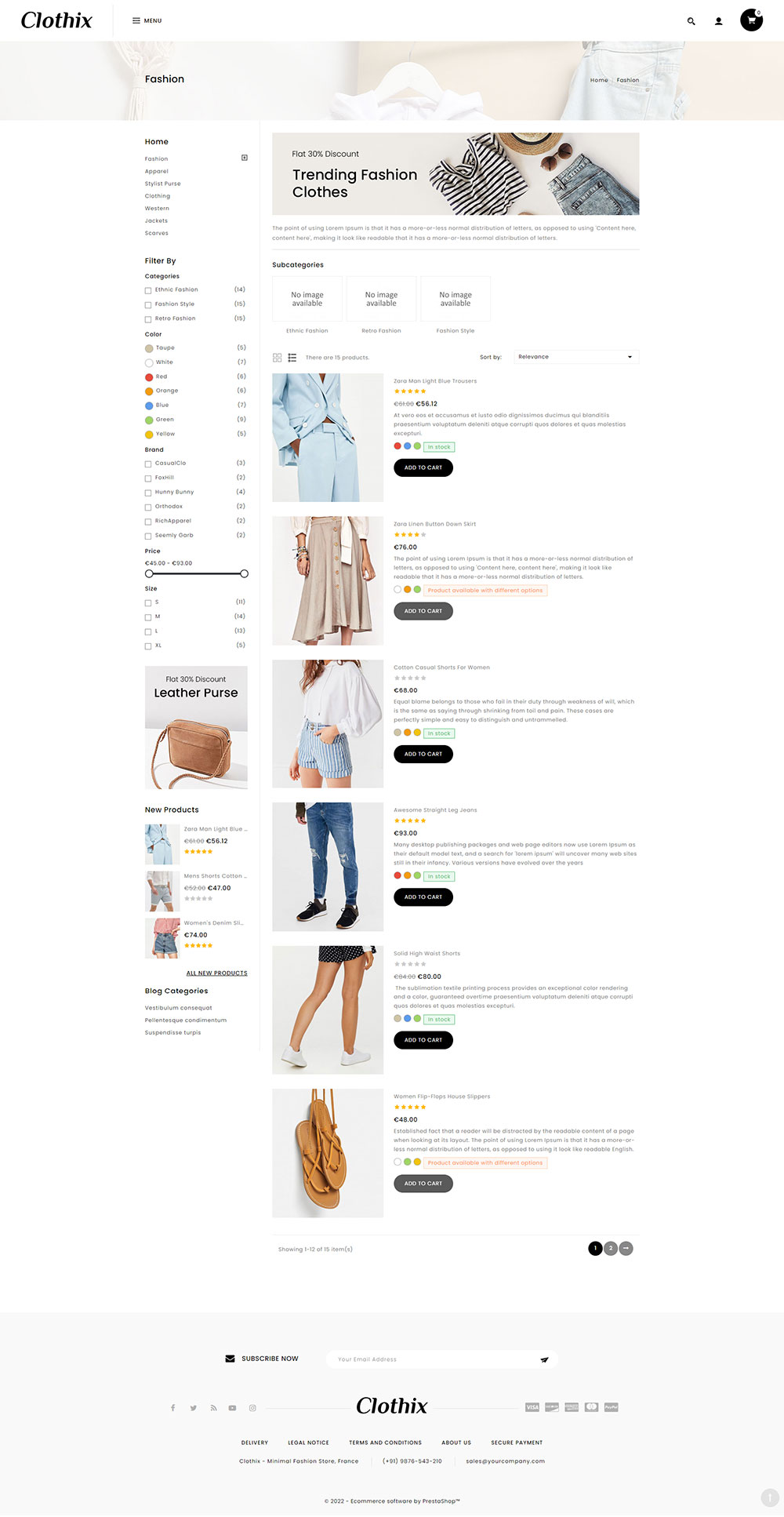 Clothix - Minimal Fashion Store Prestashop 1.7 & 8.x Responsive Theme ...