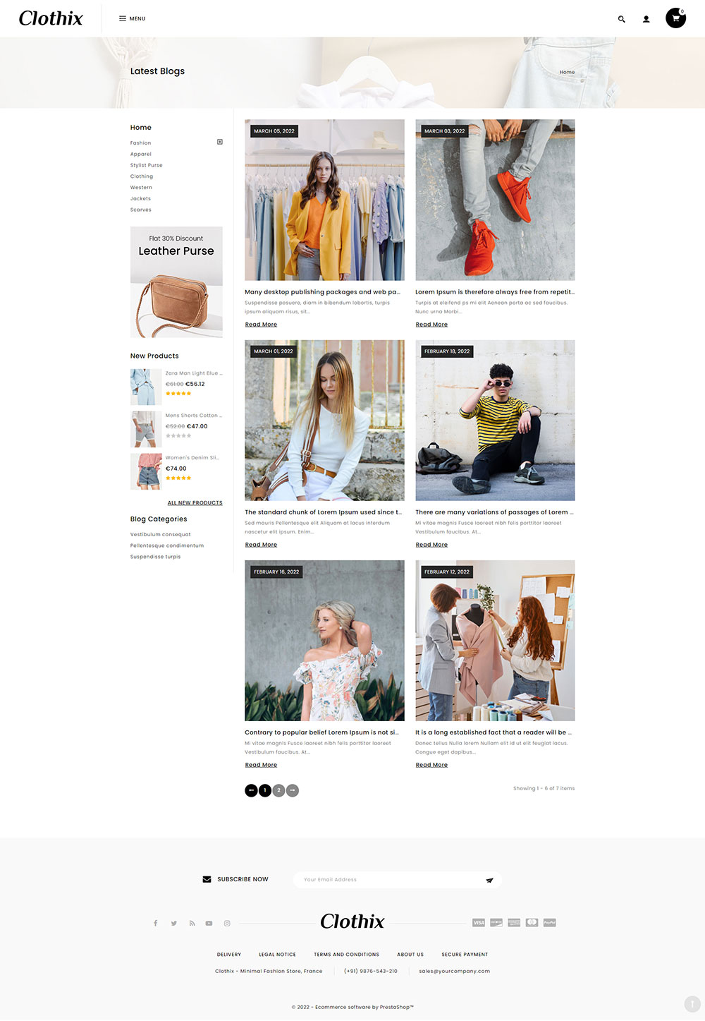 Clothix - Minimal Fashion Store Prestashop 1.7 & 8.x Responsive Theme ...