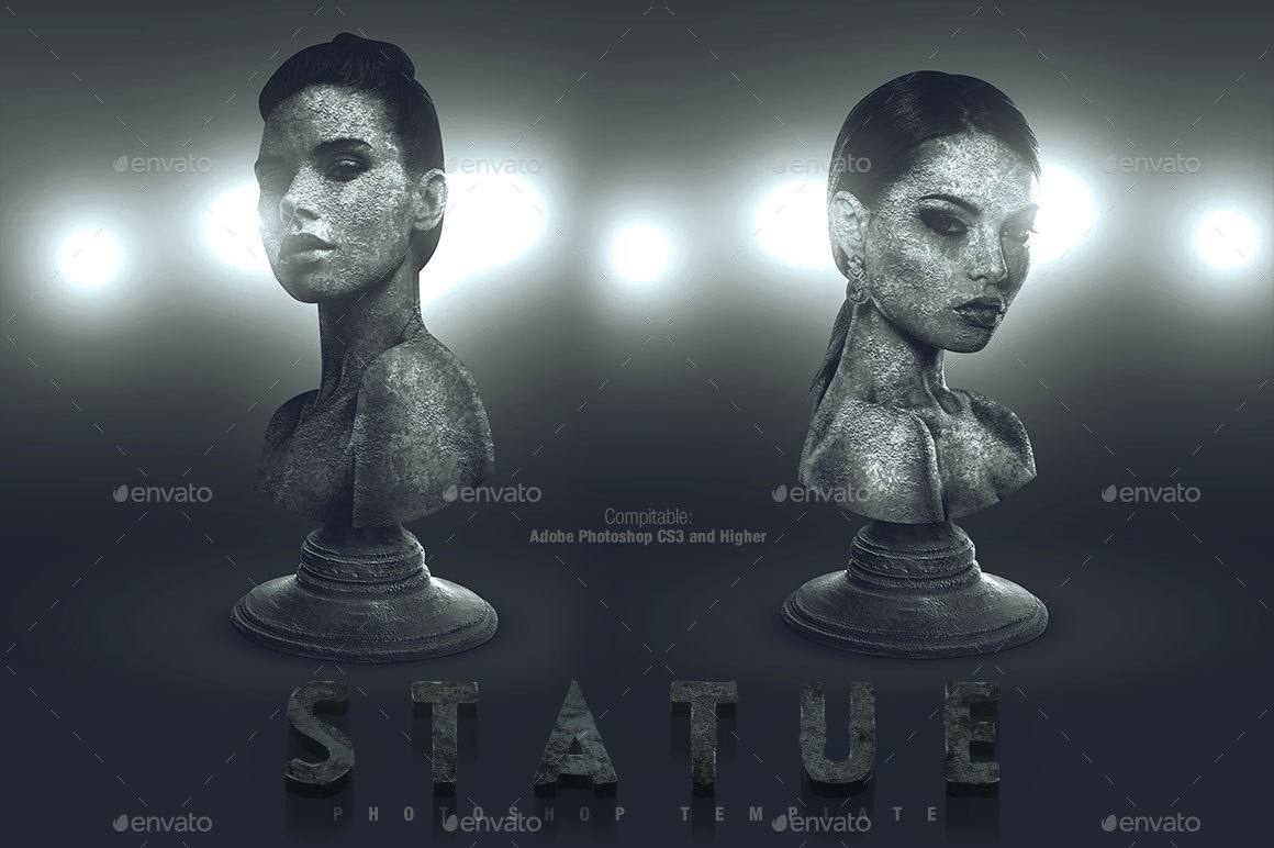 Statue Photoshop Template, Graphics | GraphicRiver