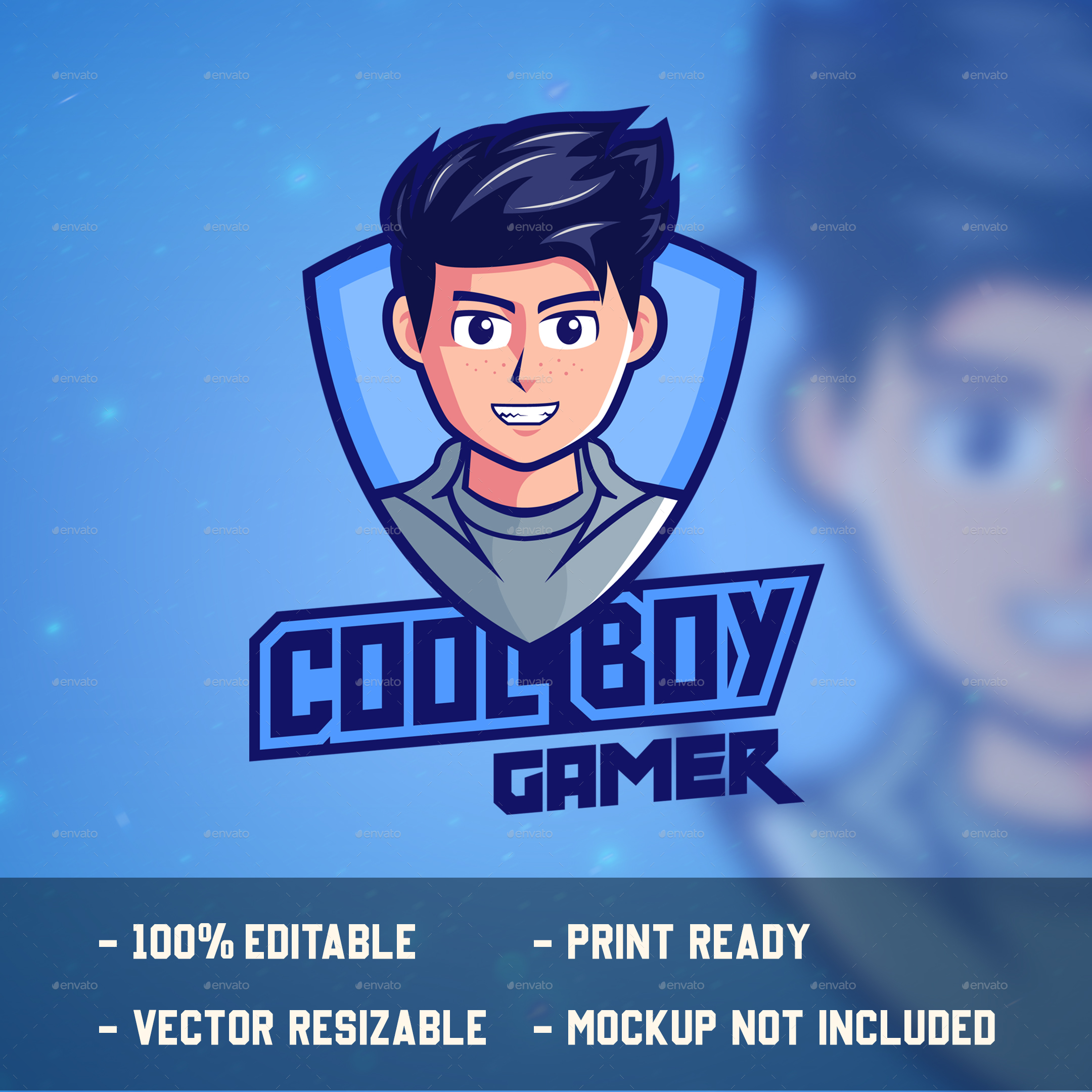 Cool Boy Gamer Mascot Logo, Logo Templates | GraphicRiver