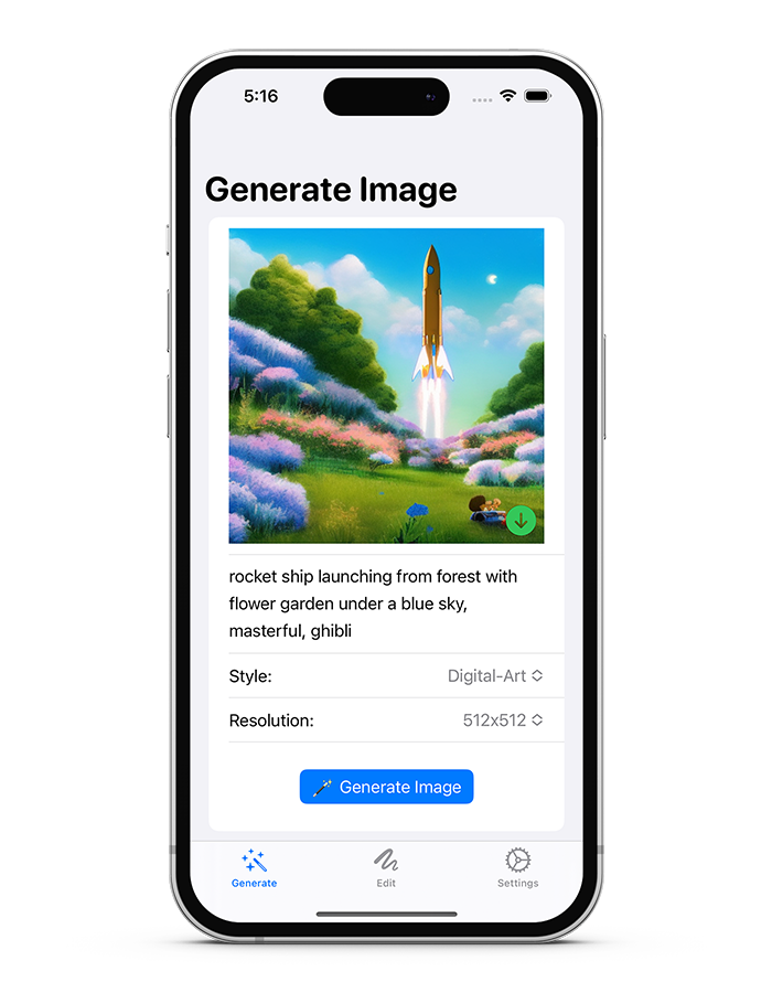 AI Image Generator Stability AI - SwiftUI iOS Full Application by pavlistudio
