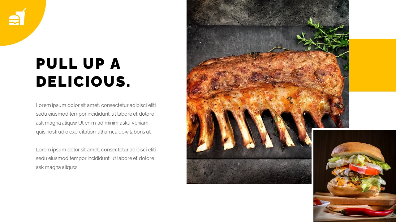 Foddy Food - Meat Restaurant Powerpoint Template, Presentation Templates