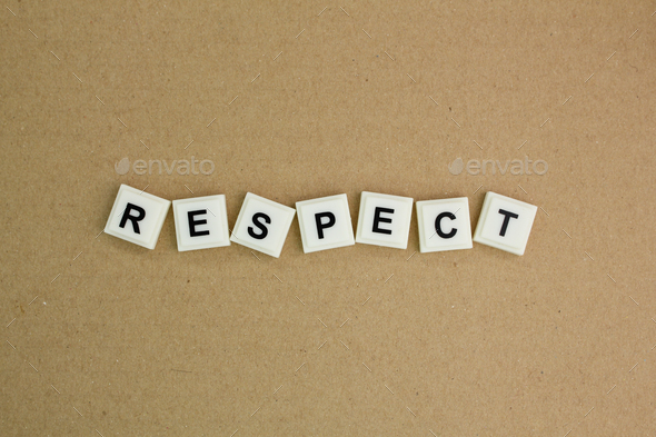 letters of the alphabet with the word respect. Stock Photo by fauziEv8
