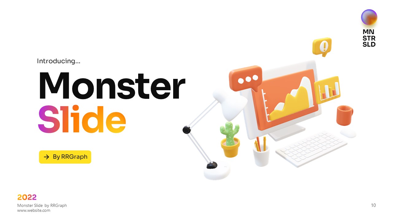 Monster Slides Premium PowerPoint Presentation Template by RRgraph