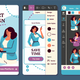 Women in STEM concept a Figma bundle. Set of character of a woman giving a presentation or ...