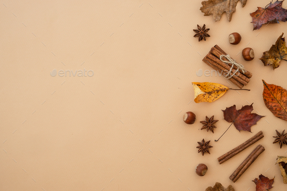 Autumn flat lay background on white. Stock Photo by Nadianb | PhotoDune