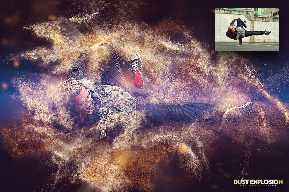 Dust Explosion Photoshop Action, Add-ons | GraphicRiver