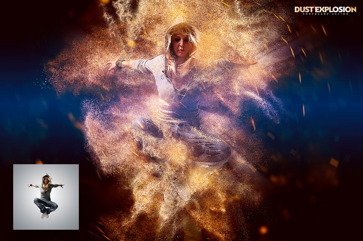Dust Explosion Photoshop Action, Add-ons | GraphicRiver