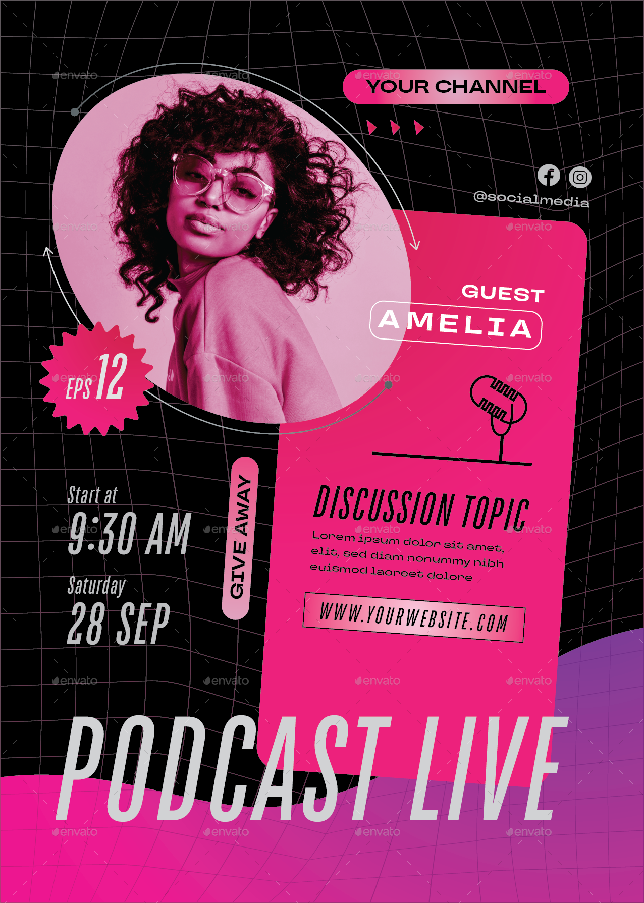 Podcast Live Flyer, Print Templates | GraphicRiver