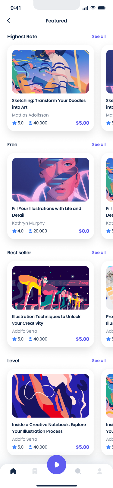 Academy - Online E-Learning App React Native CLI Ui Kit by JsmThemes