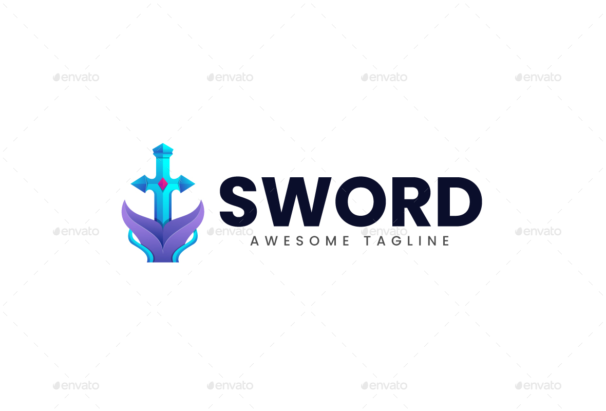 Whale Sword Gradient Logo Template, Logo Templates | GraphicRiver