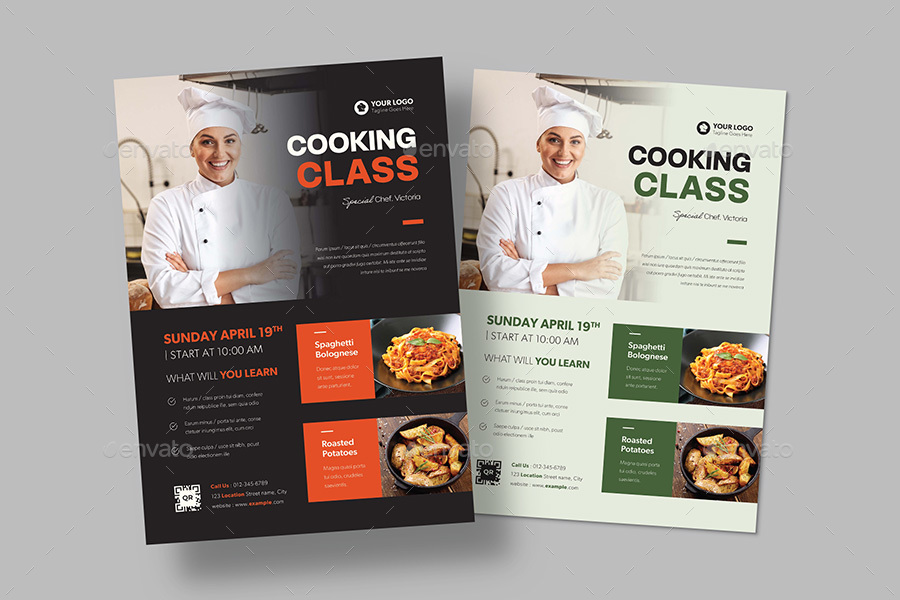 Cooking Class Flyer Template, Print Templates | GraphicRiver
